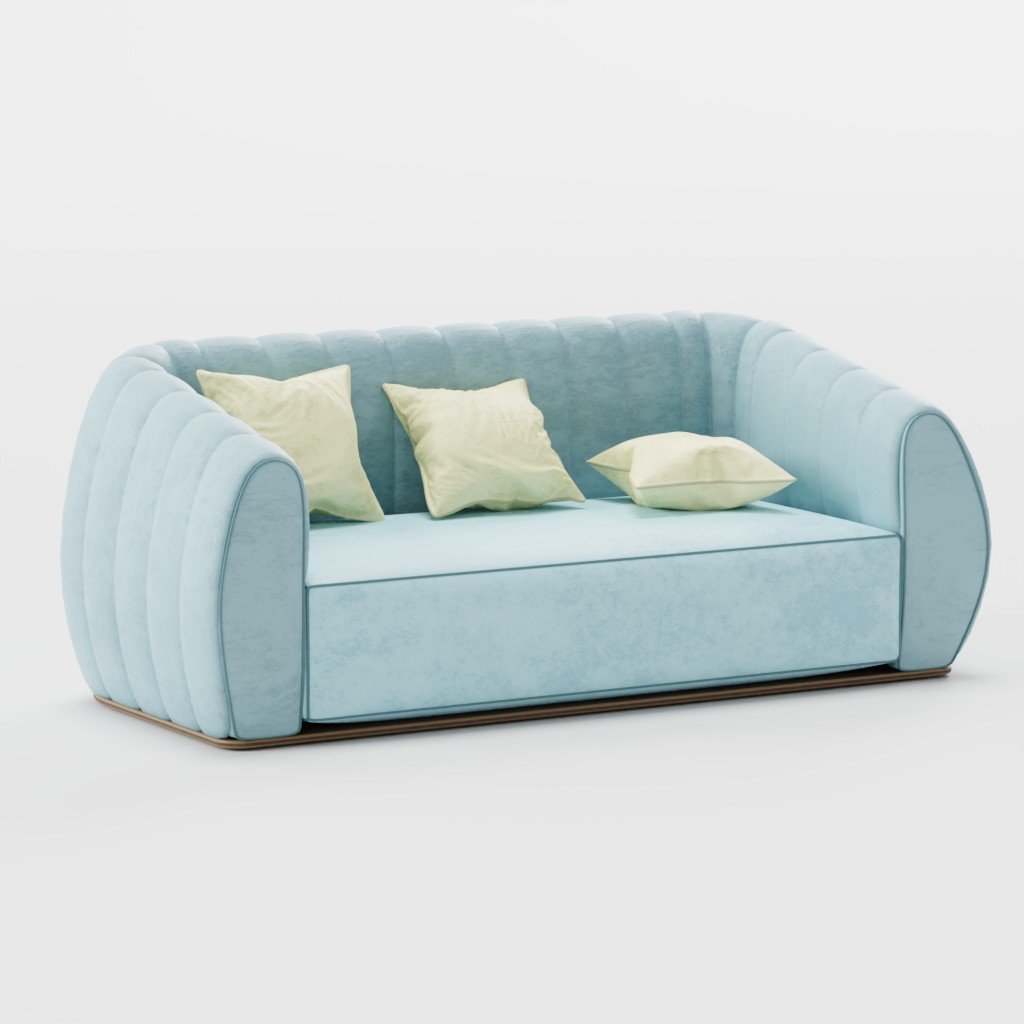 Blue sofa | FREE Sofas models | BlenderKit