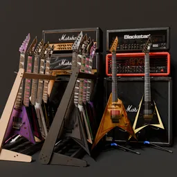 Guitar & Amplifier Collection | FREE Recording Studios models | BlenderKit
