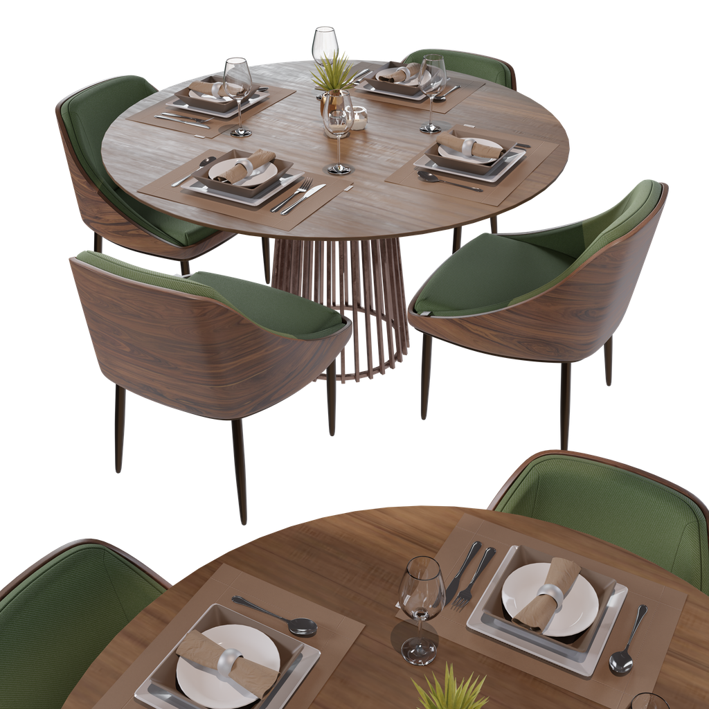 Round table with succulent | FREE Tables models | BlenderKit