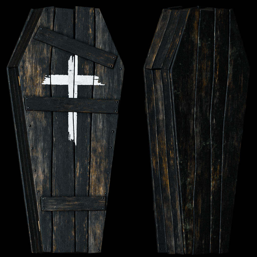 Dark Coffin with Cross | Interior Decorations models | BlenderKit
