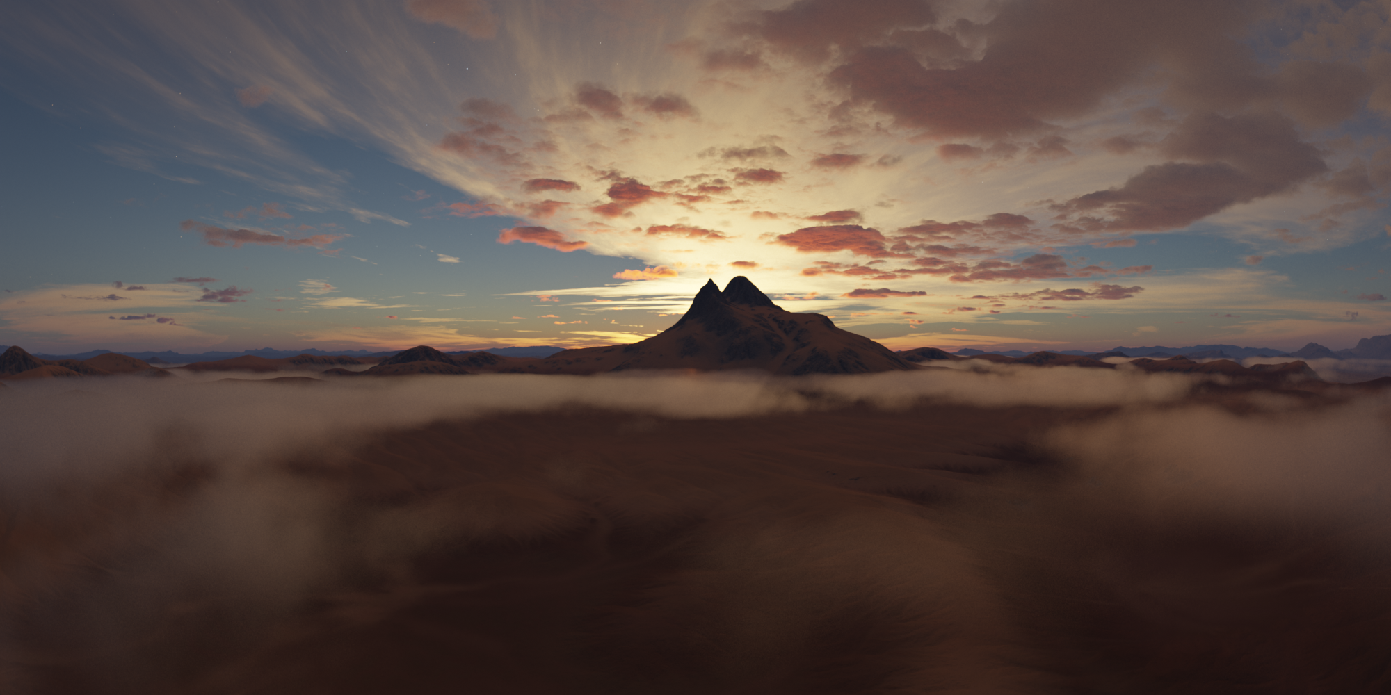 Mountain Landscape Twilight Sunset | FREE Landscapes HDRis | BlenderKit