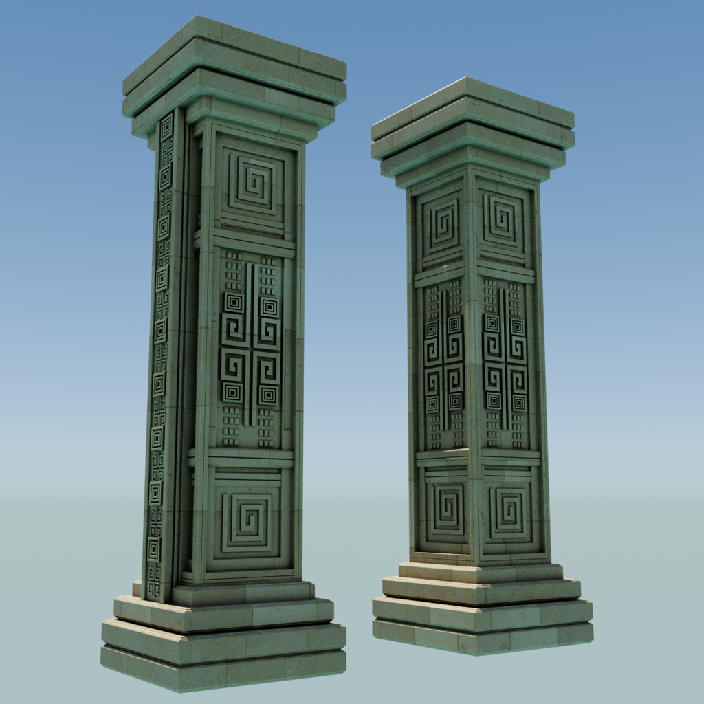 Ancient Temple №4 Columns | Historic Buildings models | BlenderKit