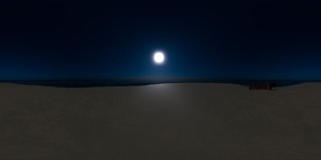 Nocturnal Beach HDRI Deep Sea Night | Water Environments HDRis | BlenderKit