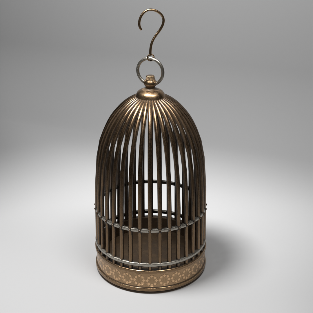 Antique Hanging Bird Cage | Interior Sculptures models | BlenderKit