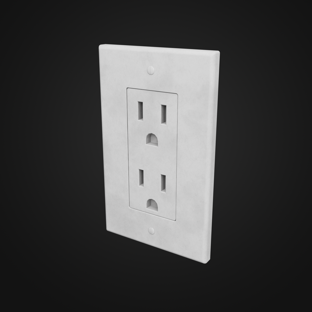 US Power Outlet / Wall Socket | Miscellaneous models | BlenderKit