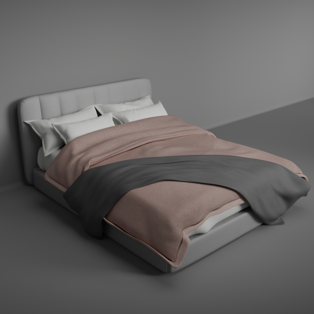 Queen Size Bed Interior Styling | Beds models | BlenderKit