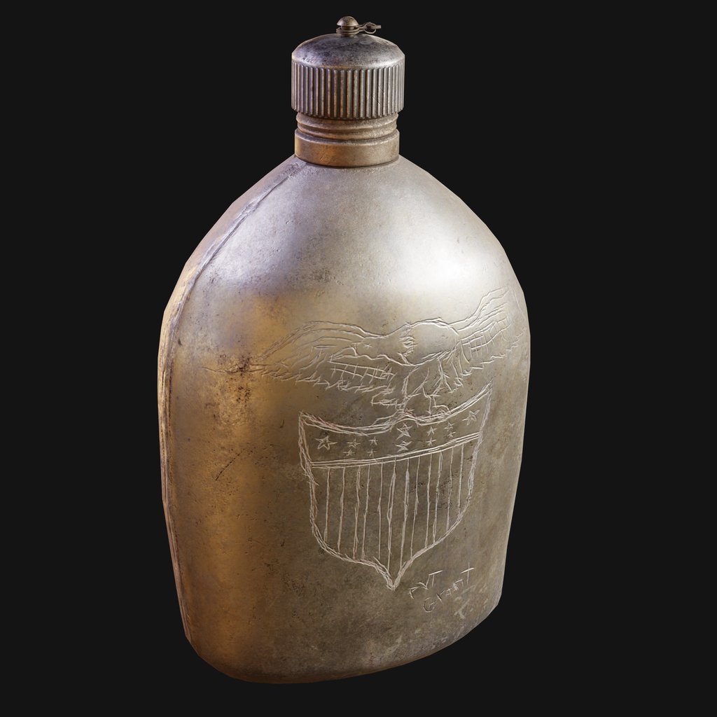 Trench-Art WW1 American Army Canteen | Military models | BlenderKit