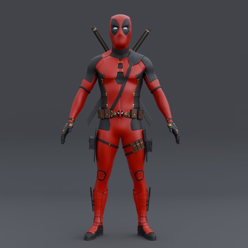 BlenderKit | Download the Deadpool 3 model