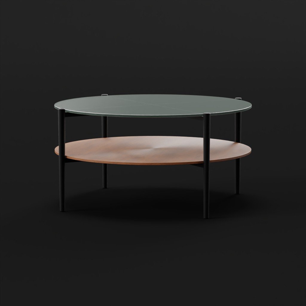 Mid-Century Round Coffee Table | Tables models | BlenderKit