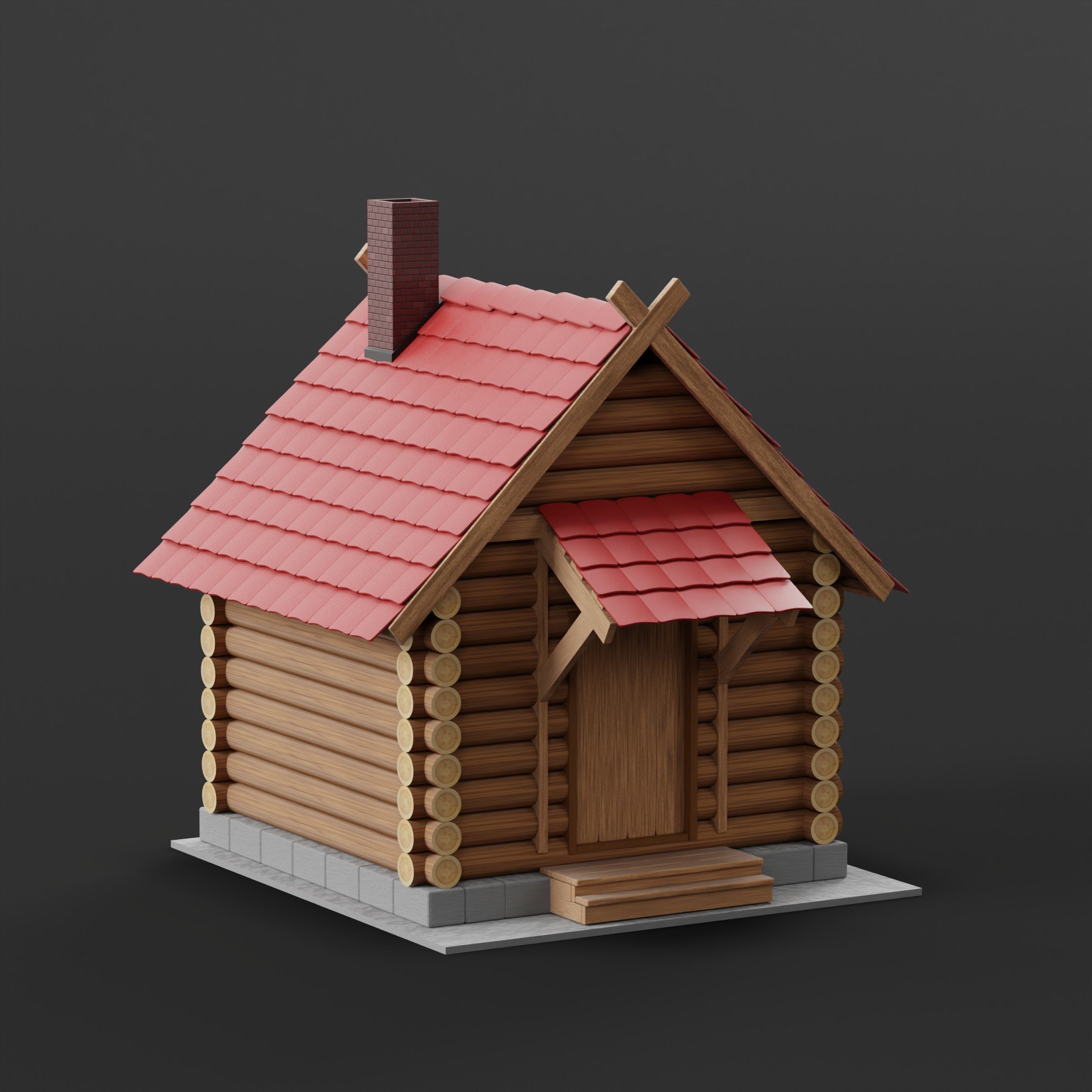 Log house in toy style | 3D Historic models | BlenderKit