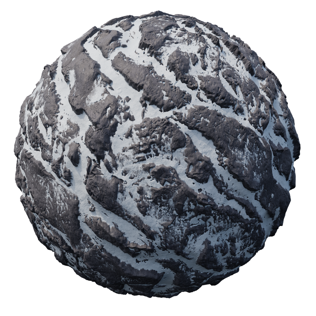 Snowy Cliff Surface | FREE rock materials | BlenderKit