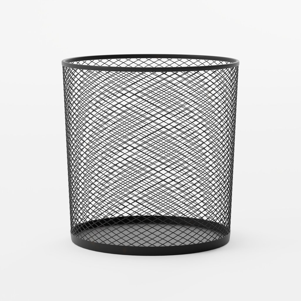 Round Metal Office Dustbin | FREE Office Furniture models | BlenderKit