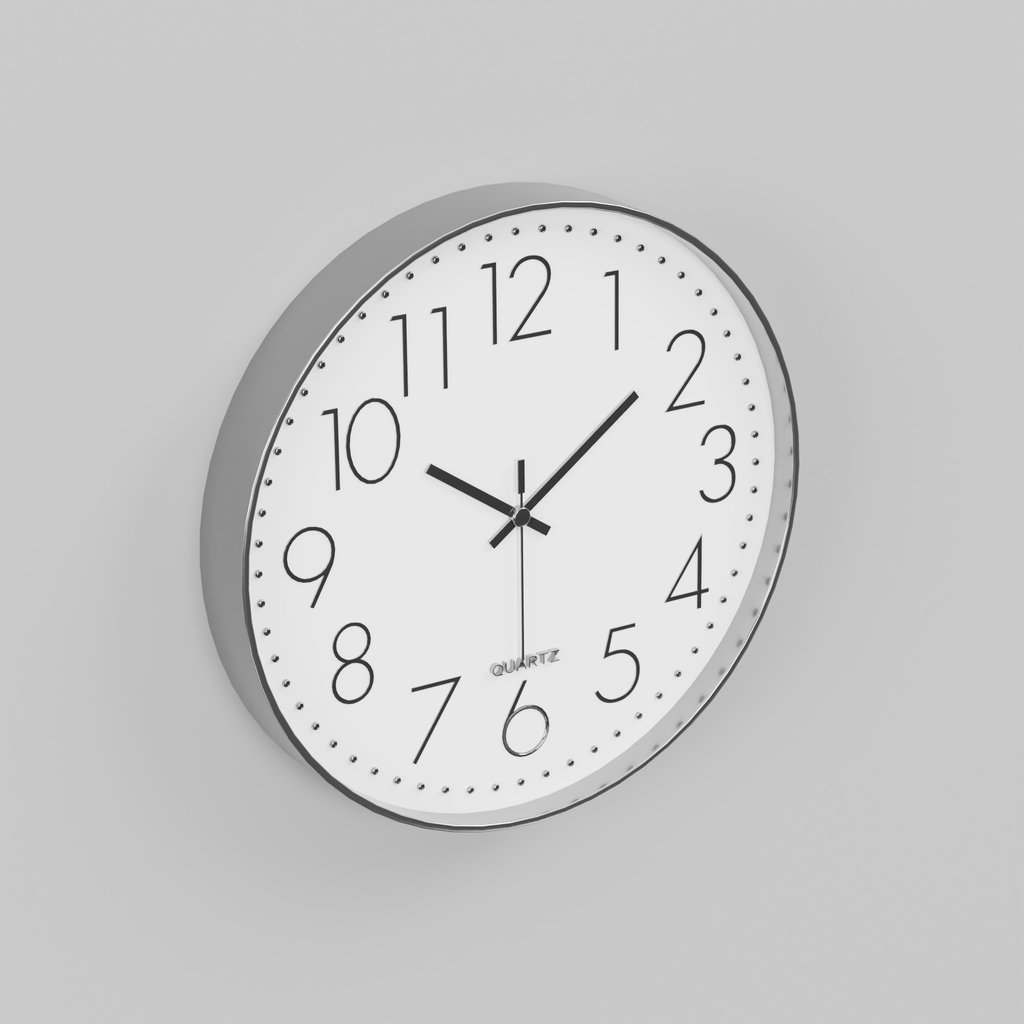 Simple noiseless wall clock | Clocks models | BlenderKit