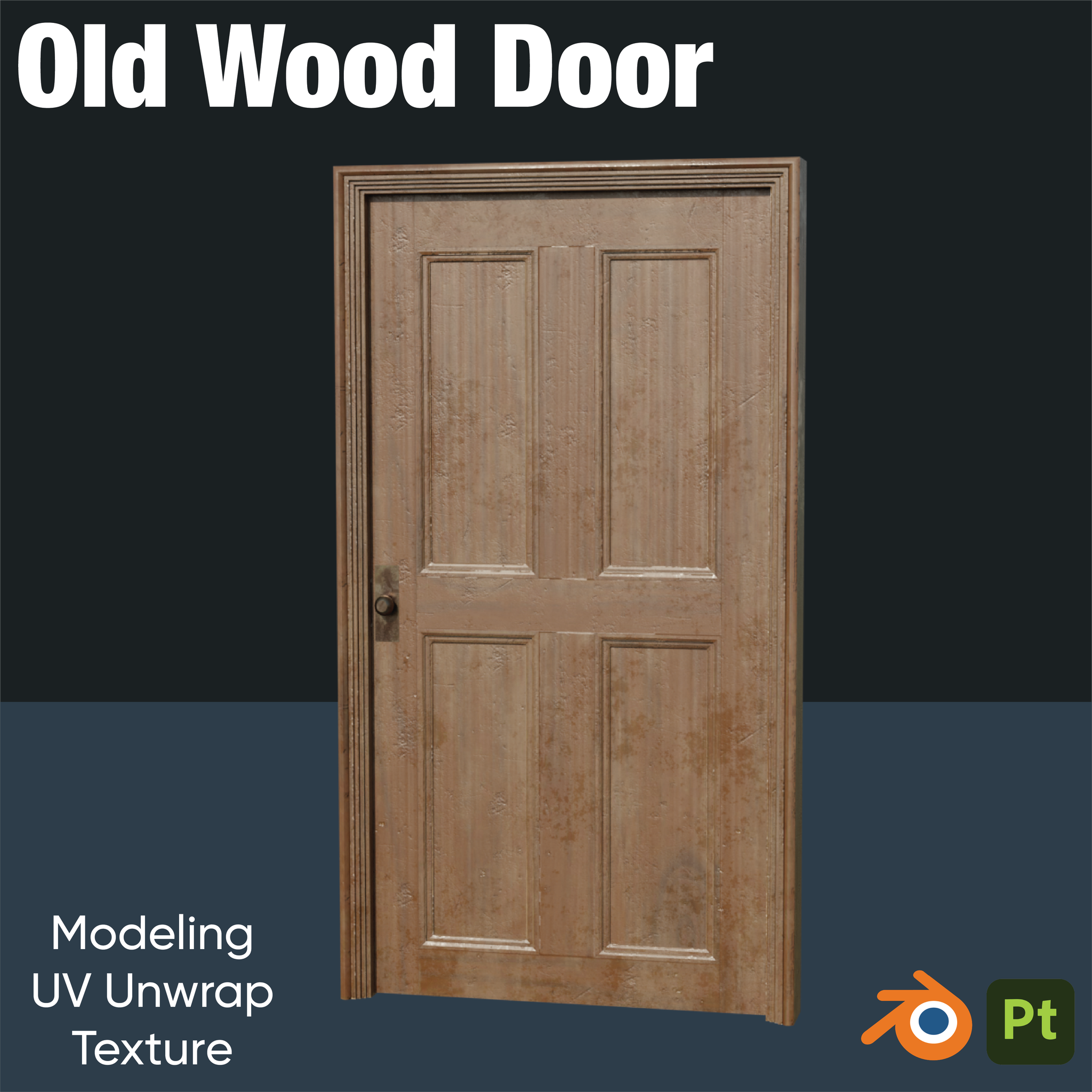 Wood Door V1 | FREE 3D Door models | BlenderKit