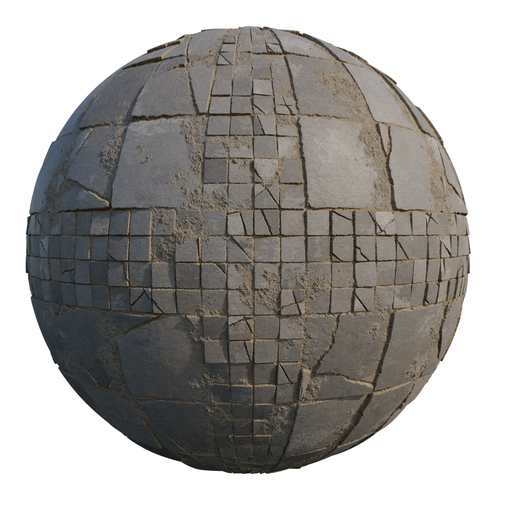 Damaged Concrete Tiles | FREE paving materials | BlenderKit