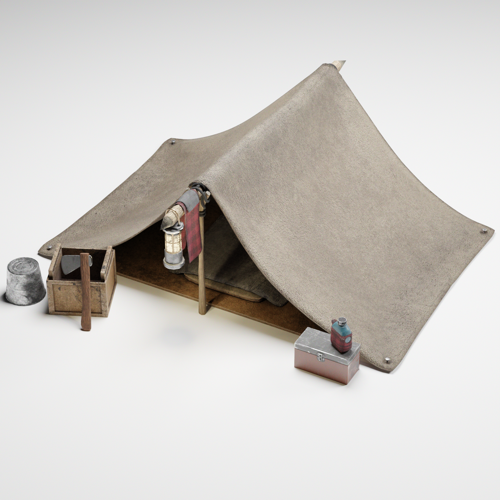 Old Makeshift Camping Tent | FREE Hobbies & Sports 3D Models models ...