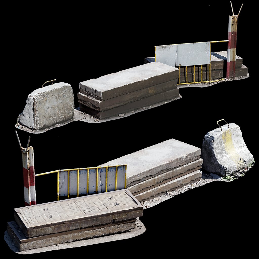 Scan Train track roadblock | Fences models | BlenderKit