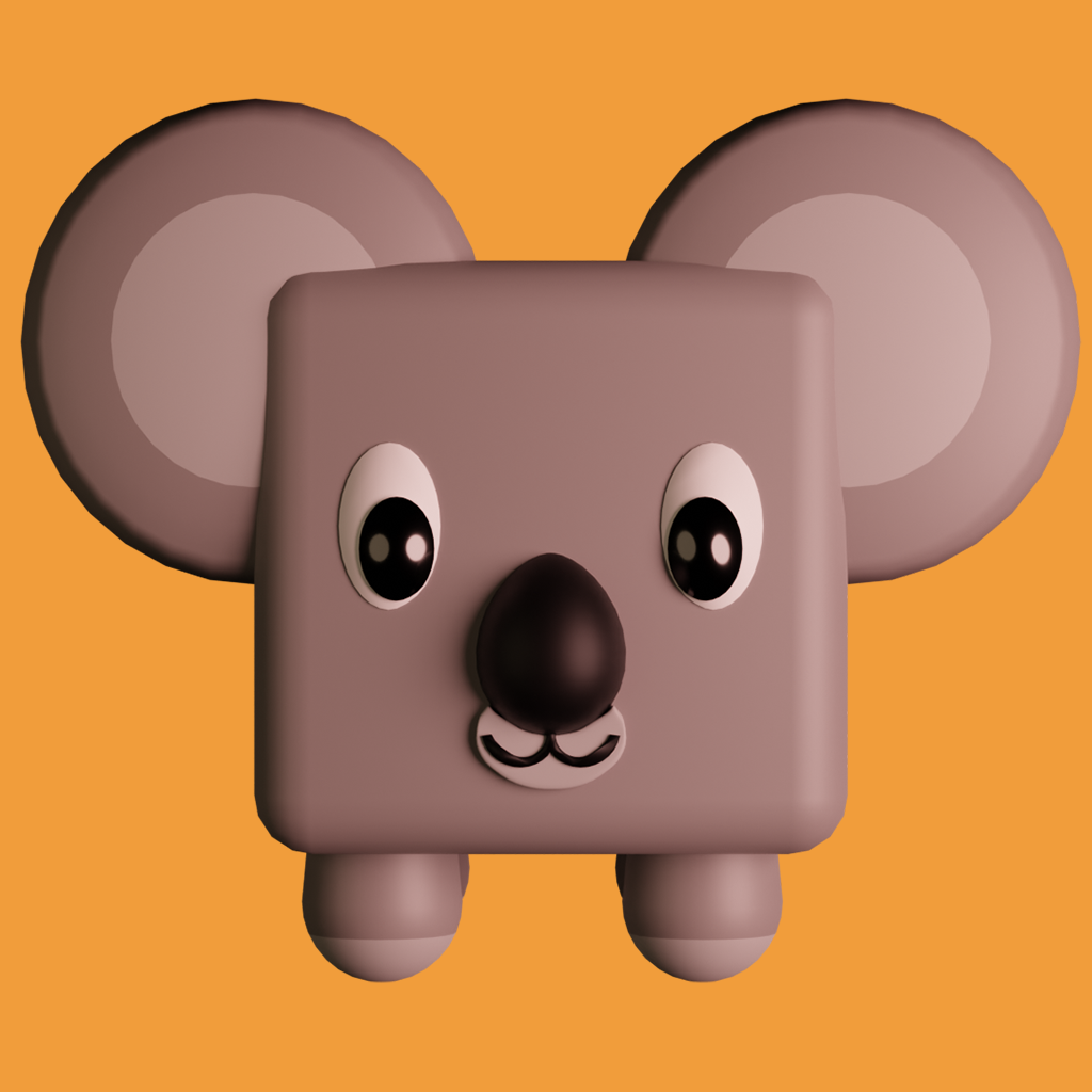 Koala grey Cube | Mammals models | BlenderKit