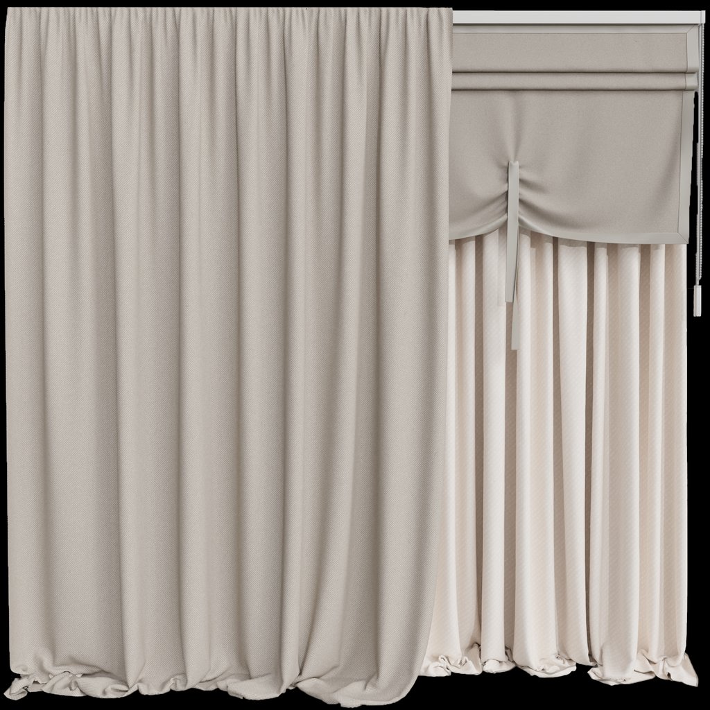 MI Silk And Cotton Curtain Set | Curtains models | BlenderKit