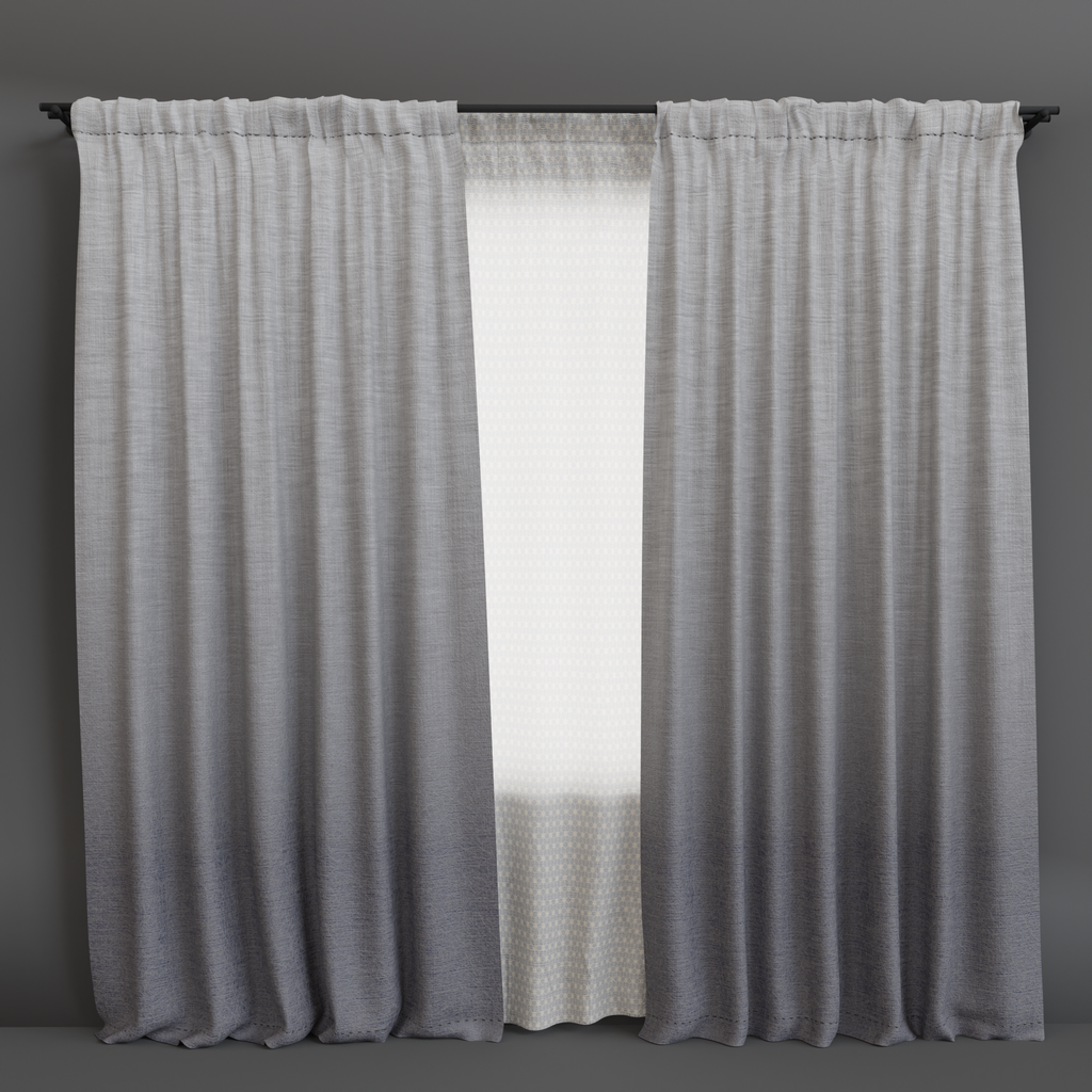 Curtains on rod | Curtains models | BlenderKit