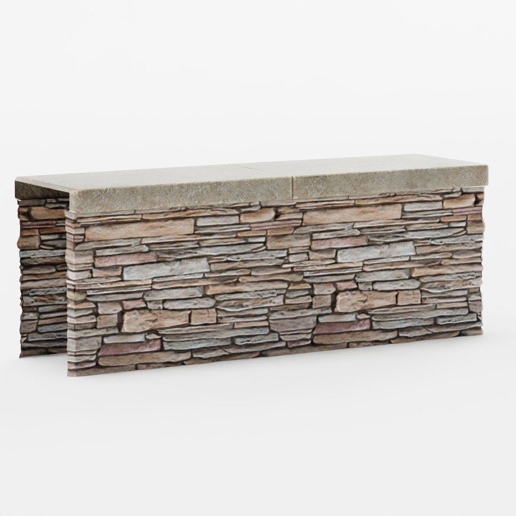 Wall Section | Stone Panels models | BlenderKit