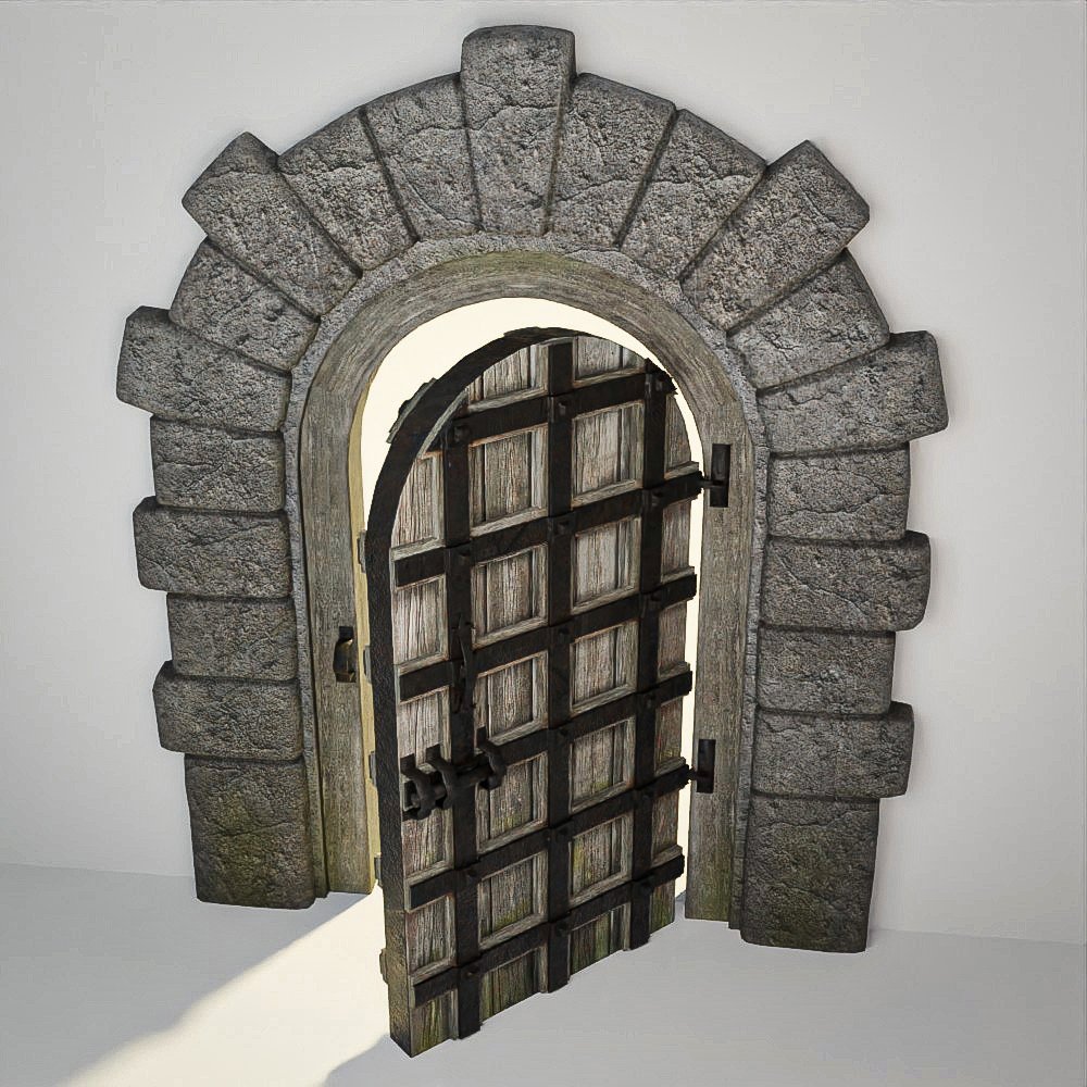 Medieval Norman Door 15 | Doors models | BlenderKit