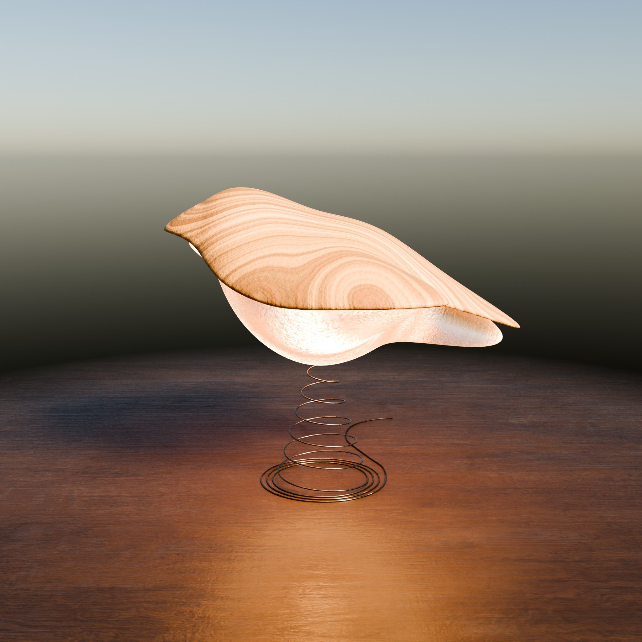 Wooden Bird Shaped Lamp | FREE Lights models | BlenderKit