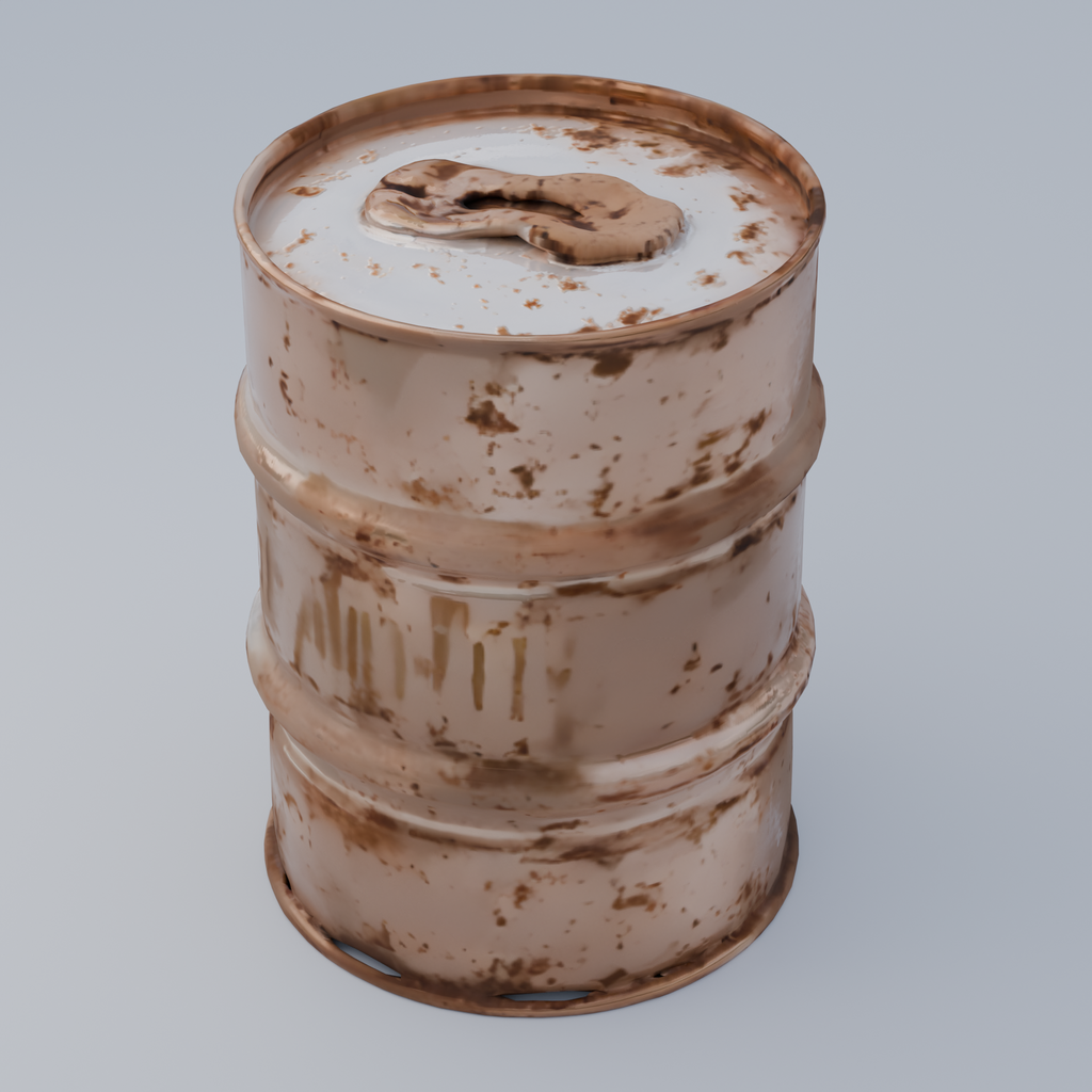 Rusty barrel | FREE Containers models | BlenderKit