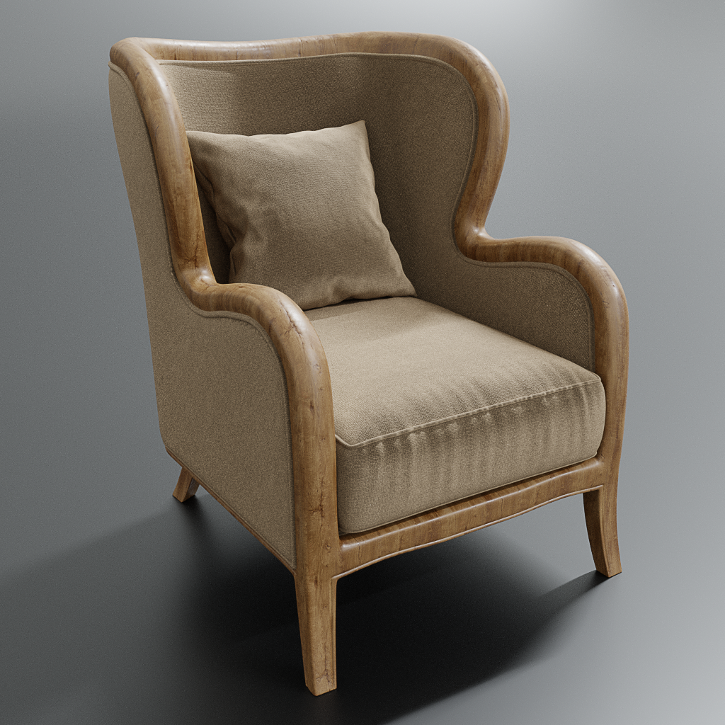 Armchair Studio Milton Beige | 3D Armchair 3D Models models | BlenderKit
