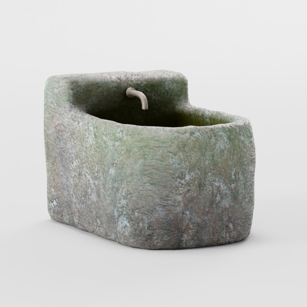 Rustic Stone Trough | Interior Sculptures models | BlenderKit
