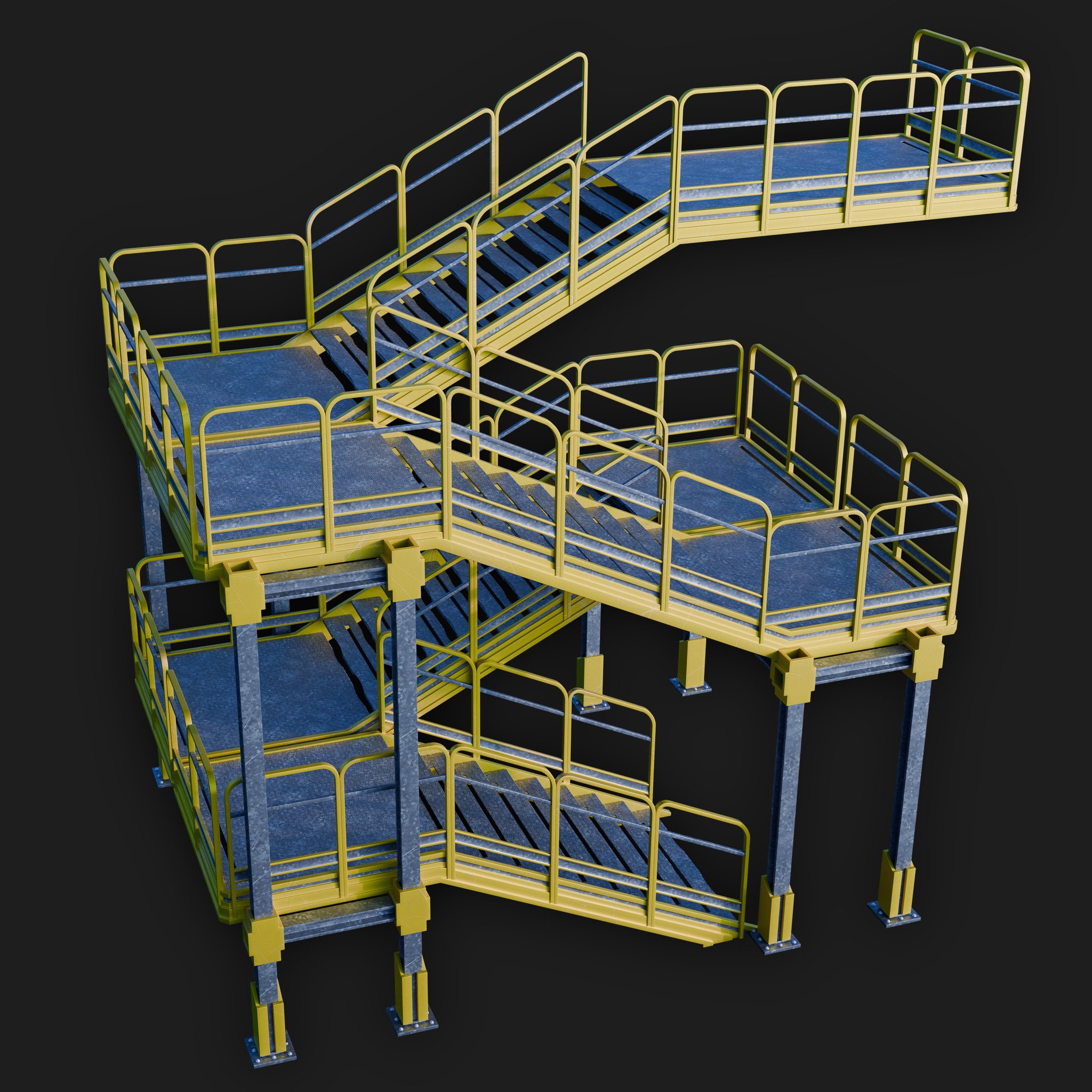 Industrial Stairs | FREE Stairs models | BlenderKit