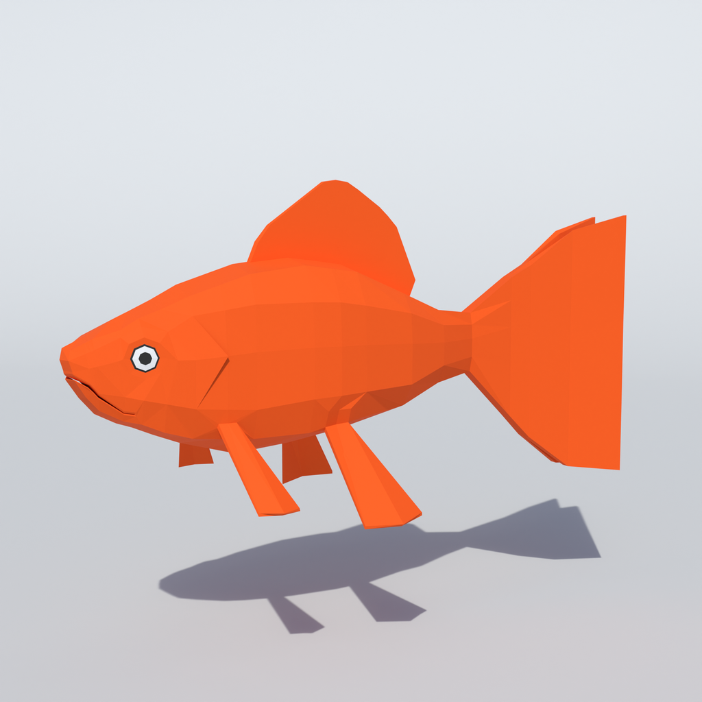 Low Poly Animated Goldfish | Fish models | BlenderKit