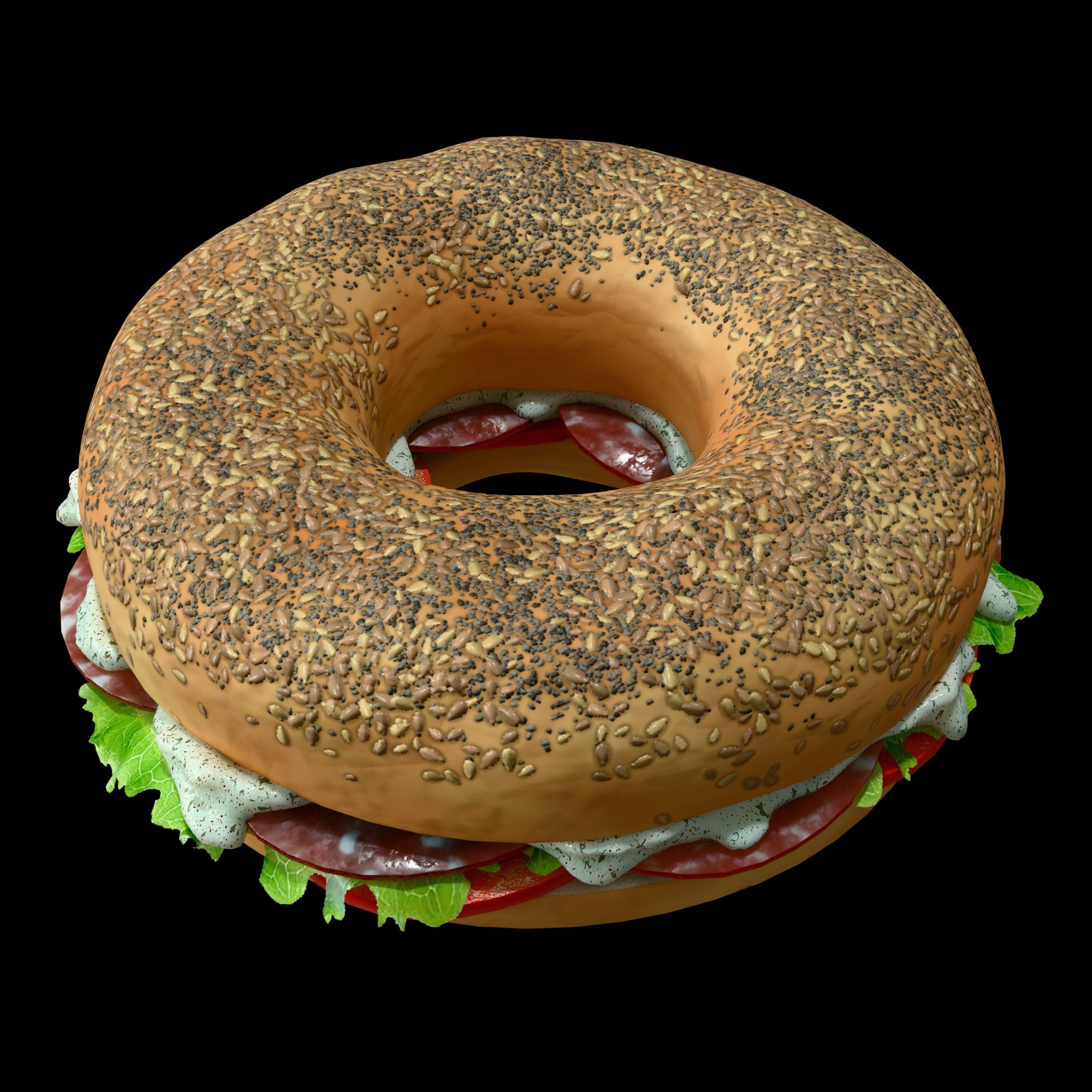 Bagel sandwitch | Food models | BlenderKit