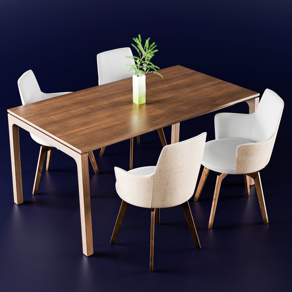 Round table with succulent | FREE Tables models | BlenderKit