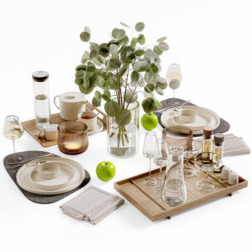 Table ware set | Tableware Sets models | BlenderKit