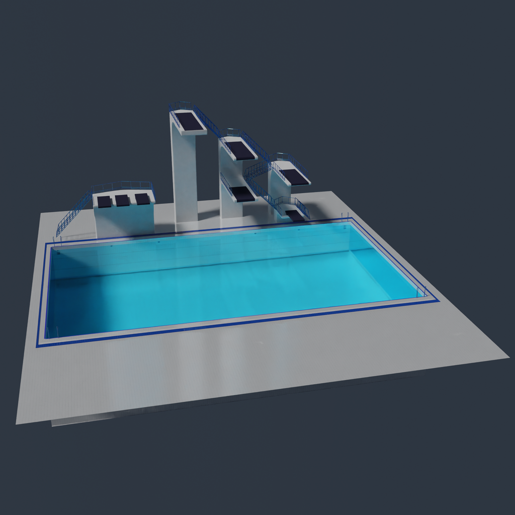 Diving boards and Plunge pool | Commercial Buildings models | BlenderKit