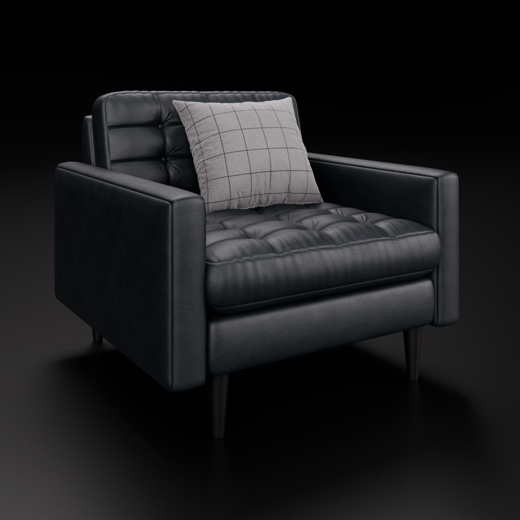 Armchair Naples 100% Leather | Armchairs models | BlenderKit