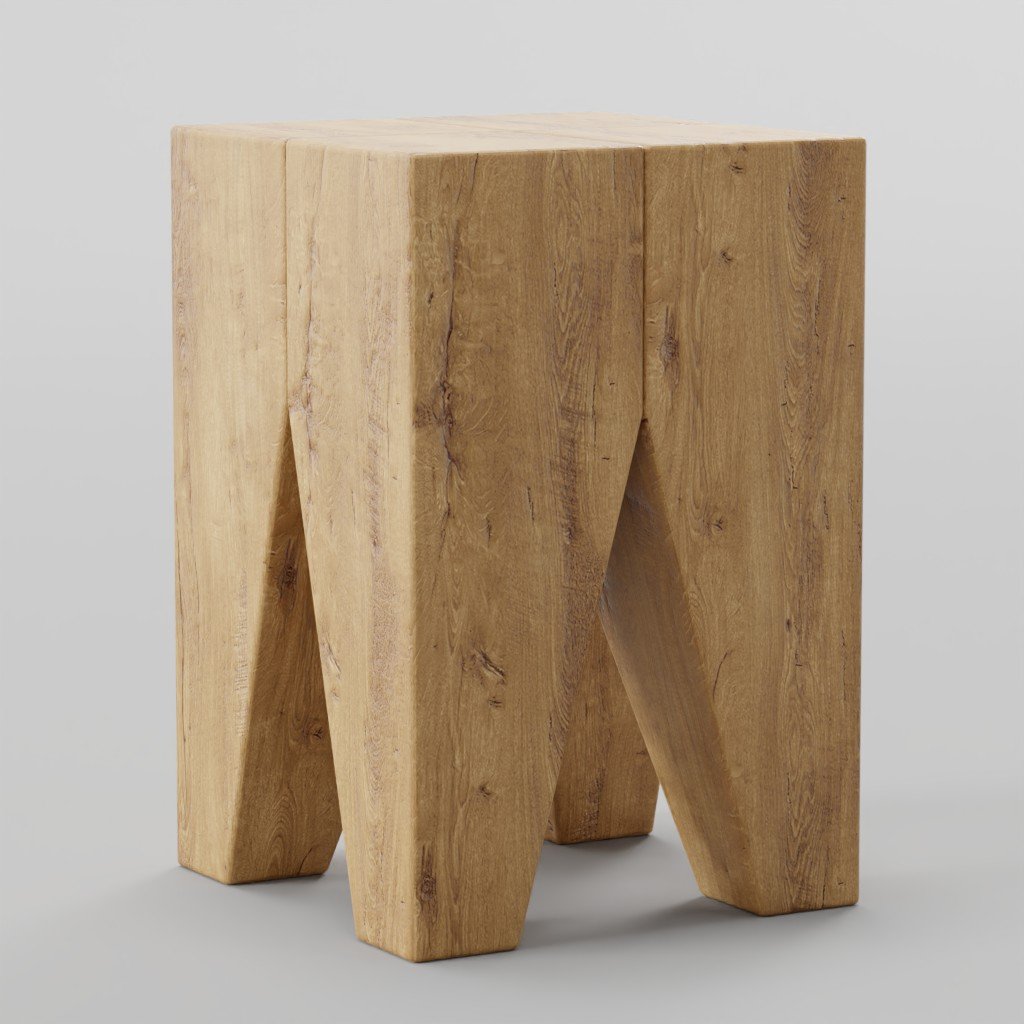 Mars Angled Stump Side Table 30x30x45 | FREE Tables models | BlenderKit