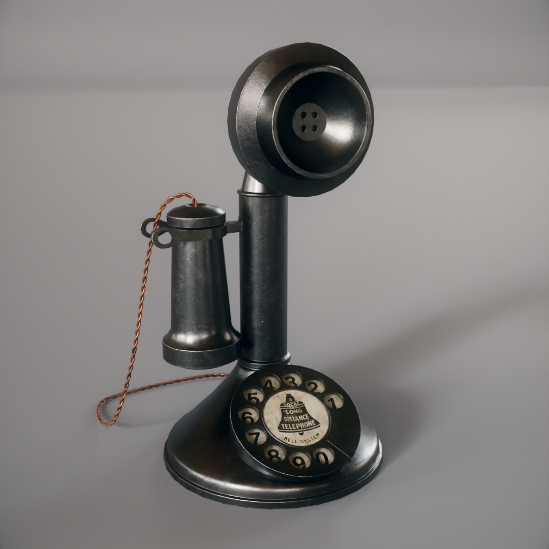 1915 AT&T Candlestick Telephone | Corded Phone models | BlenderKit