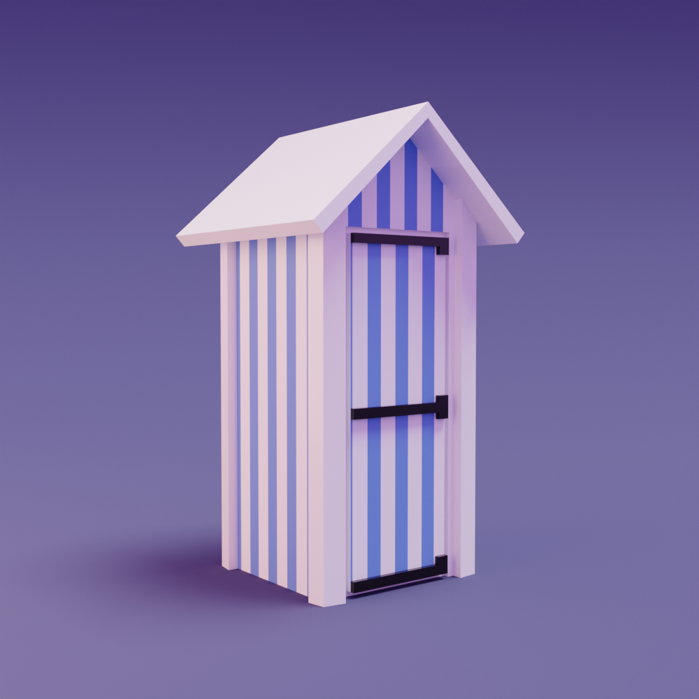 Lowpoly Beach Hut | Exterior Elements models | BlenderKit