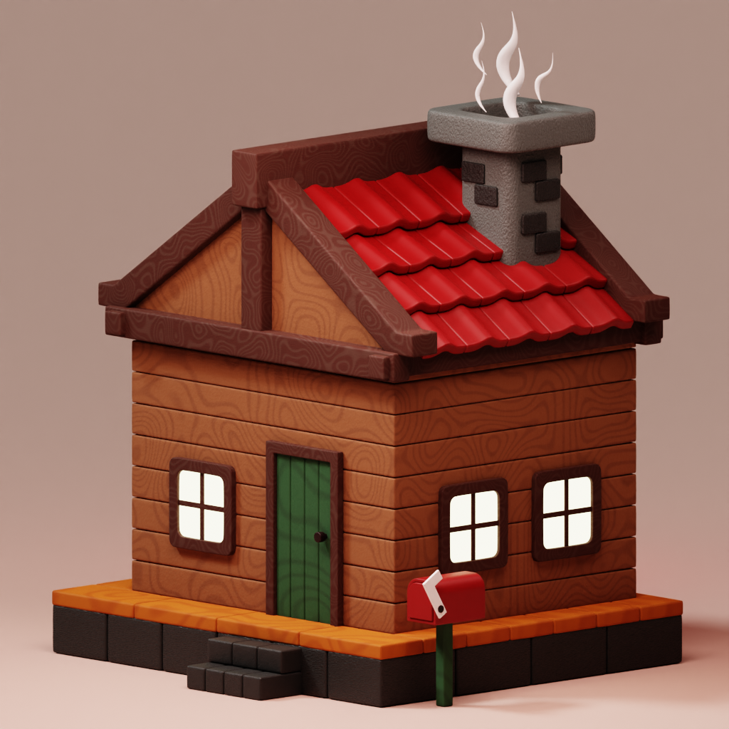 Wooden Cottage | Private Buildings models | BlenderKit