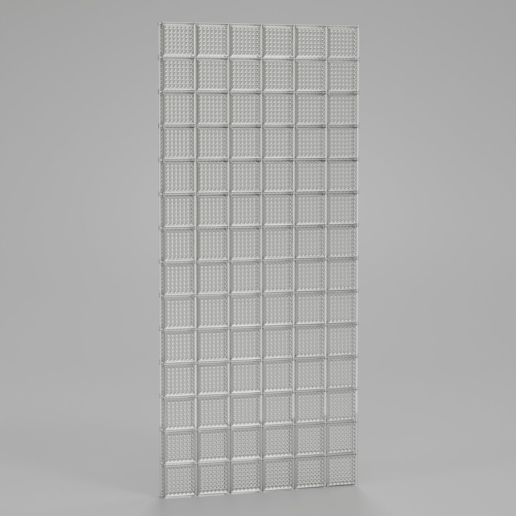 Glass Block Partition Panel | 3D Panels models | BlenderKit
