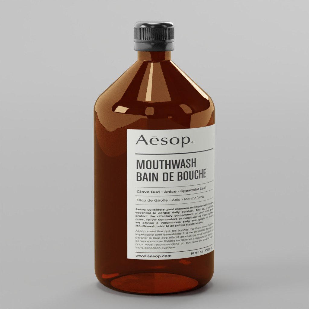 Aesop Round Glass Bottle Toner | Bathroom Accessories models | BlenderKit