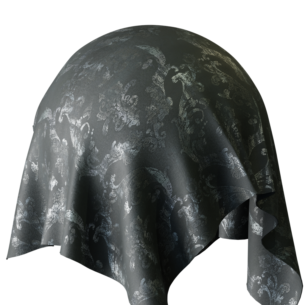 Ornamental Blue Velvet | FREE Velvet Fabric 3D Materials materials ...