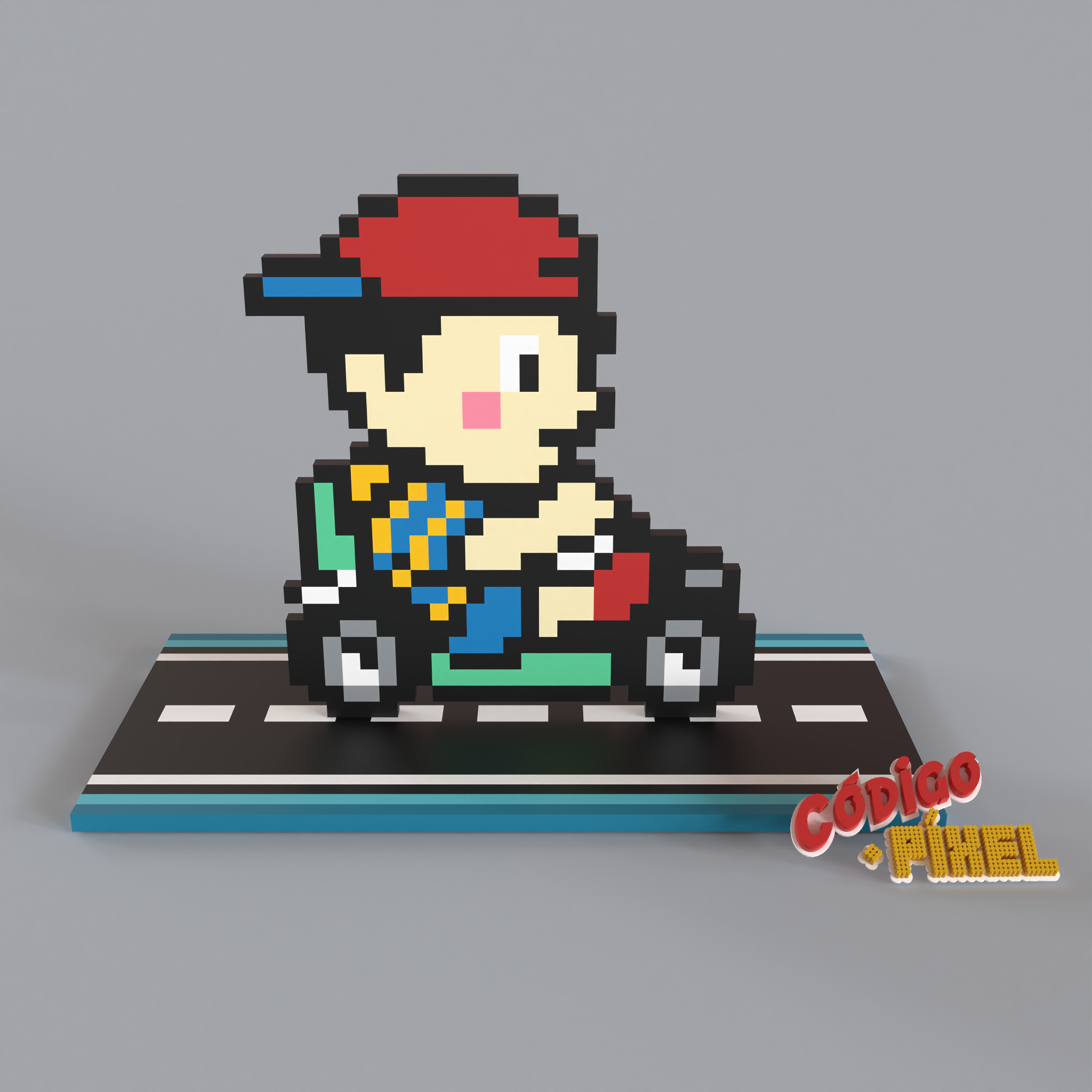 SMK049 - Super Pixel Kart Ness | 3D Character models | BlenderKit