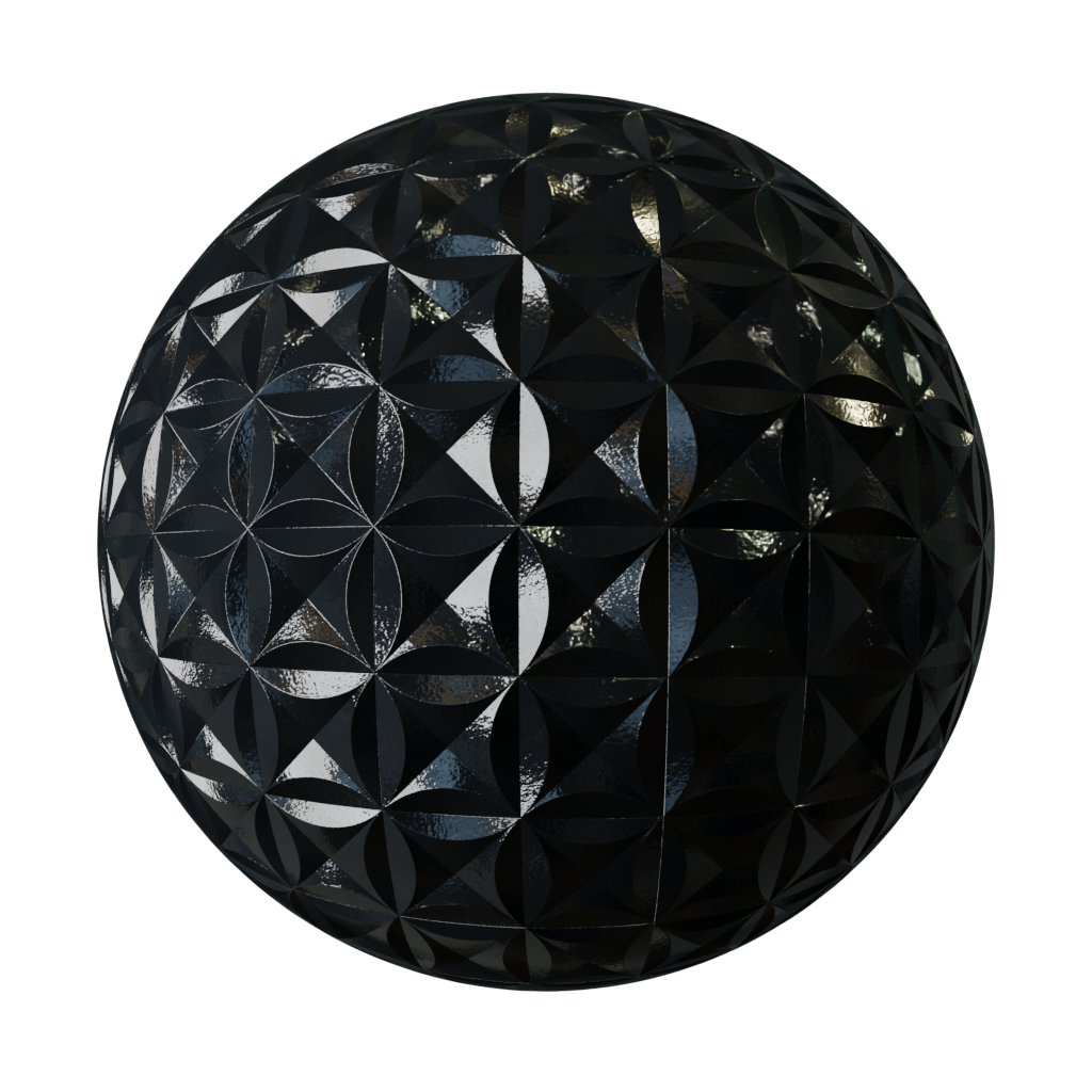 Black Ceramic Geometric Tile | FREE 3D tiles materials | BlenderKit