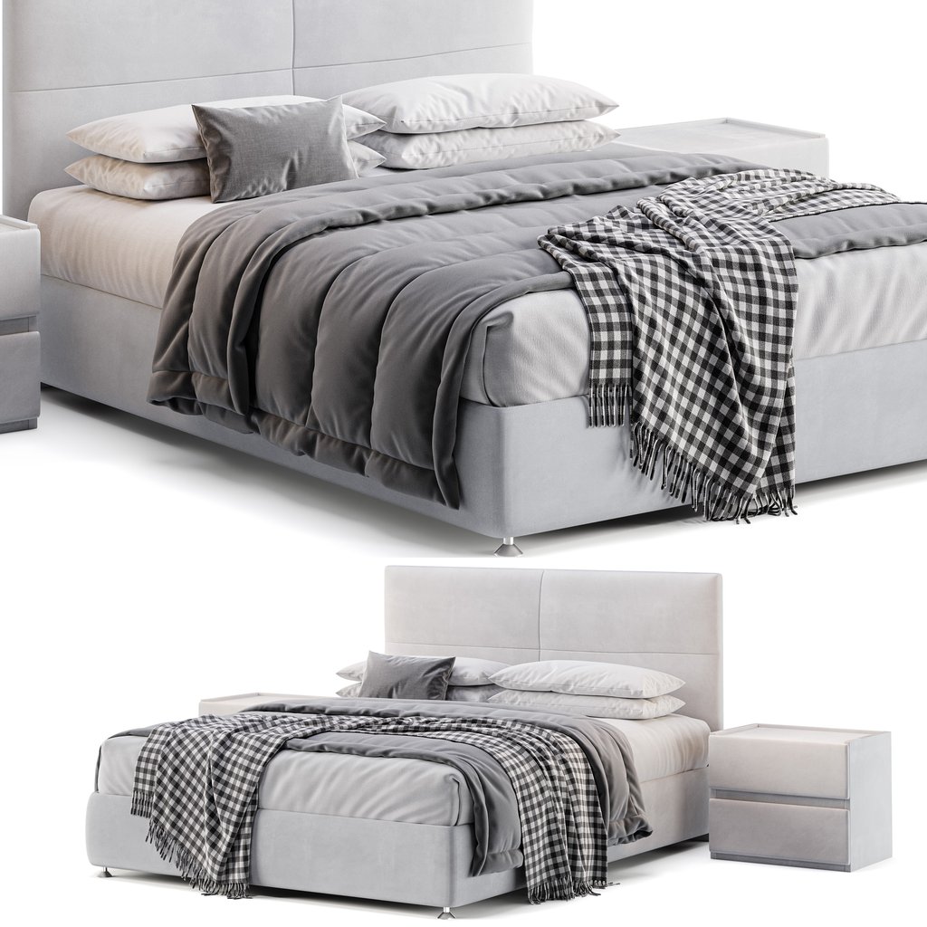 Queen bed Askona orlando | Beds models | BlenderKit