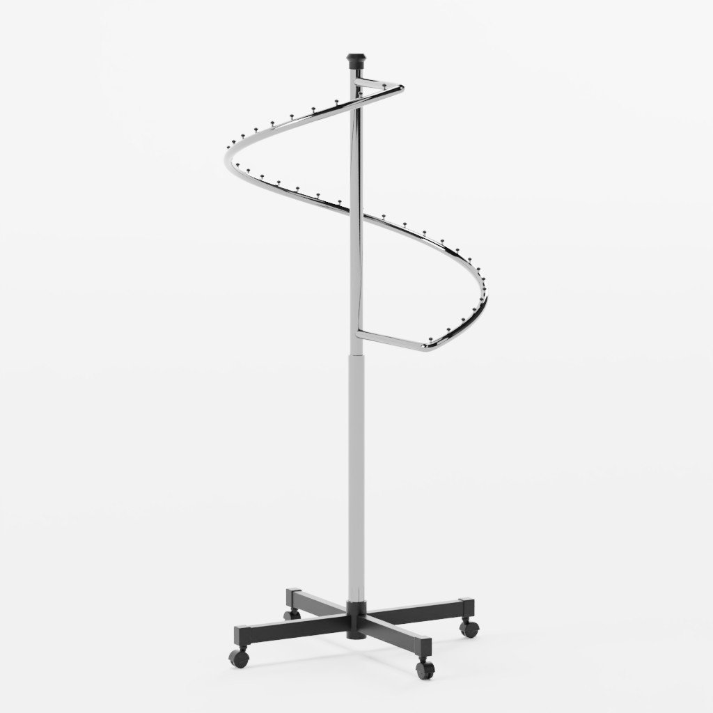 Metal Spiral Clothes Racks For Store | Wardrobes models | BlenderKit