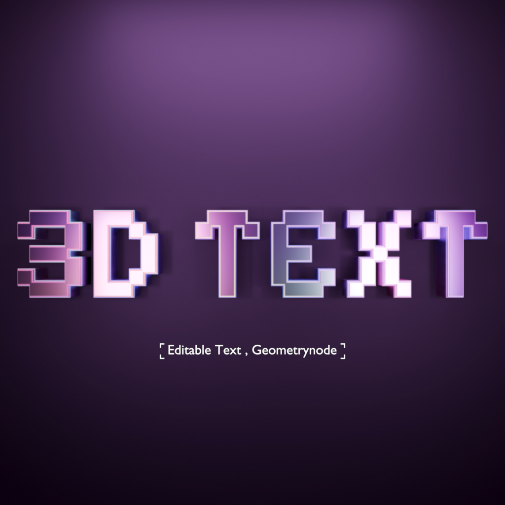 Pixelated 3D Text in Retro Style | Typography scenes | BlenderKit