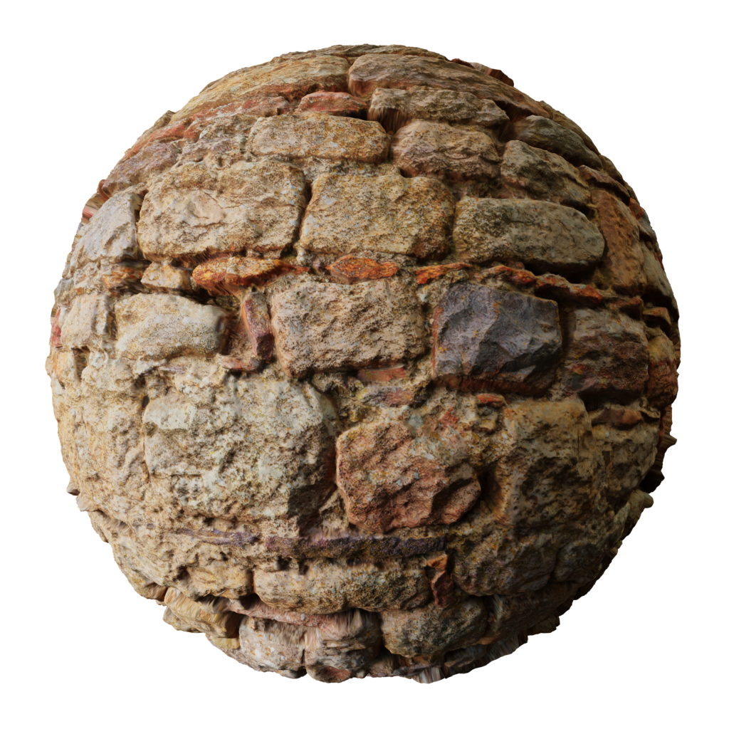 Medieval Stone Wall PBR Scan 01 | FREE bricks materials | BlenderKit